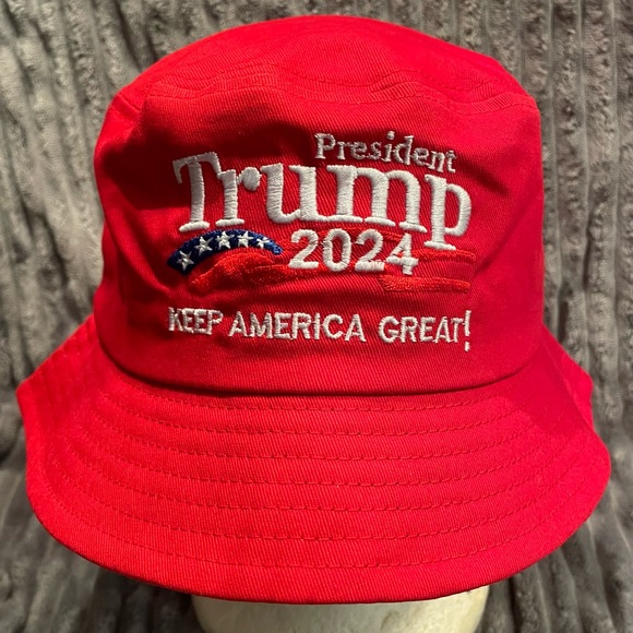 Accessories | Red President Trump 224 Keep America Great Bucket Hat ...